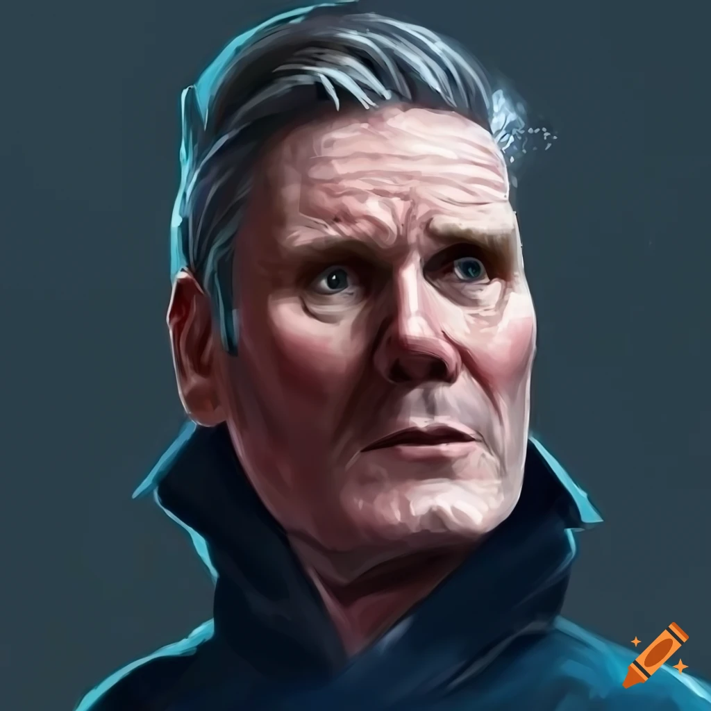 Character art depicting keir starmer in a dark hooded cloak on Craiyon