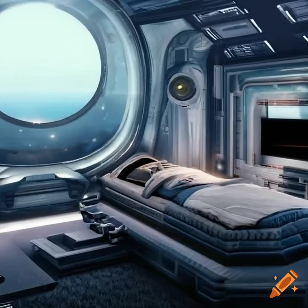 Sci-fi themed bedroom interior on Craiyon