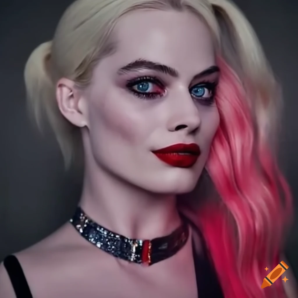 Margot robbie as harley quinn on Craiyon