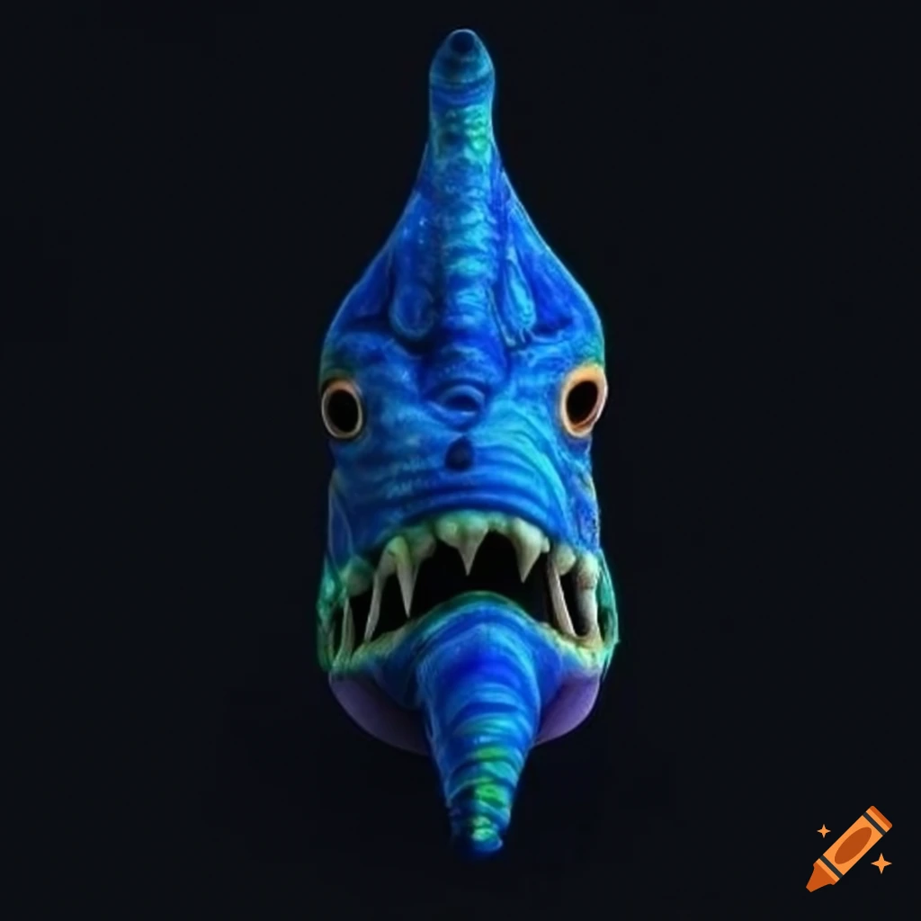 Electric blue and white eel mask crackling with electricity on Craiyon