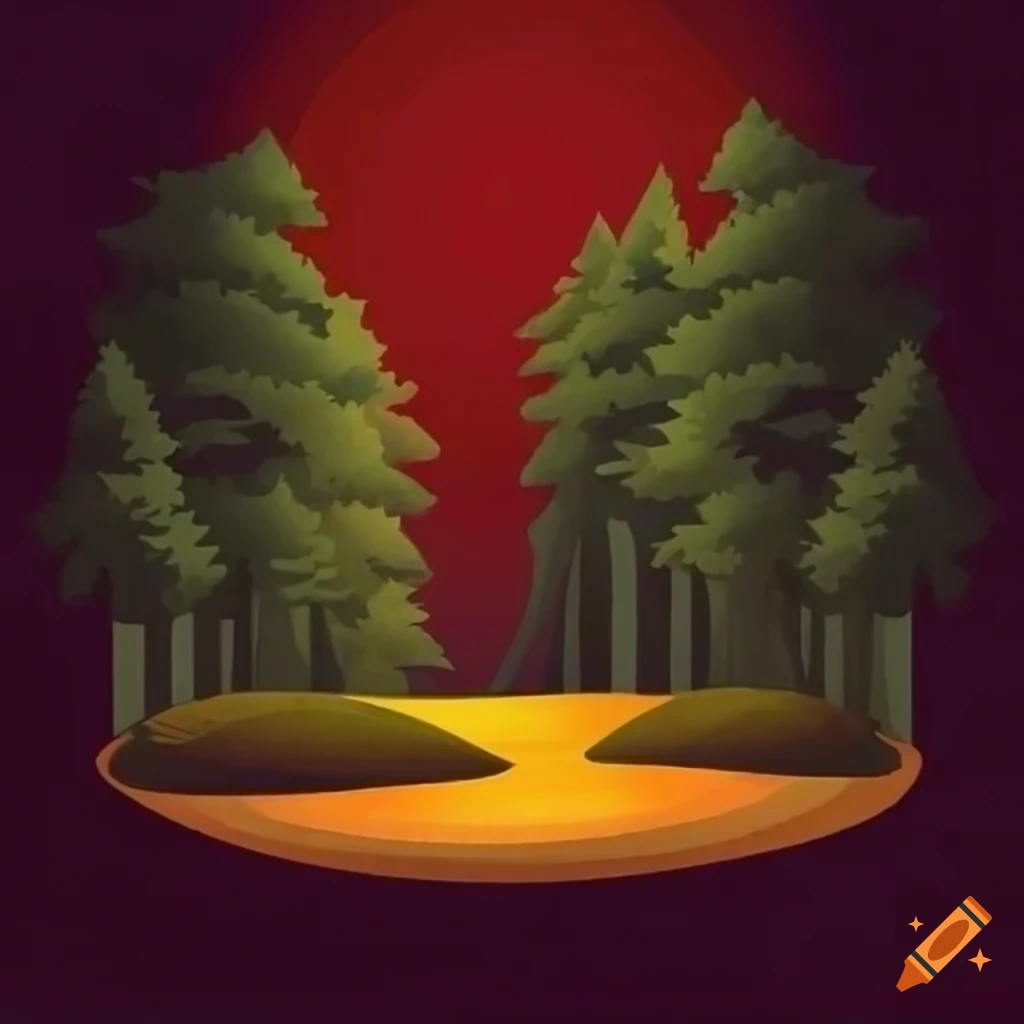 Exquisite minimalist forest landscape representing balance and peace on ...