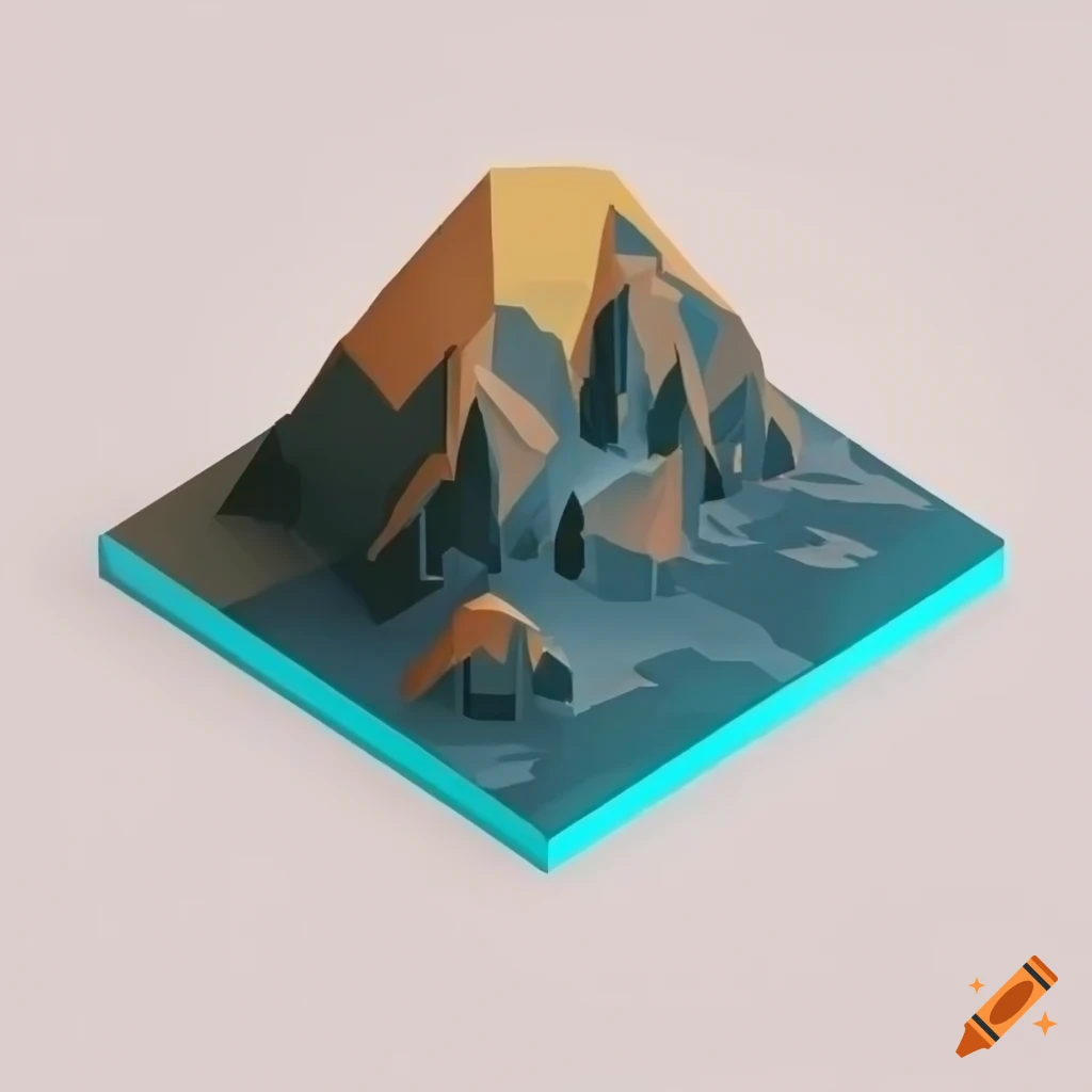 Isometric mountain tile on Craiyon