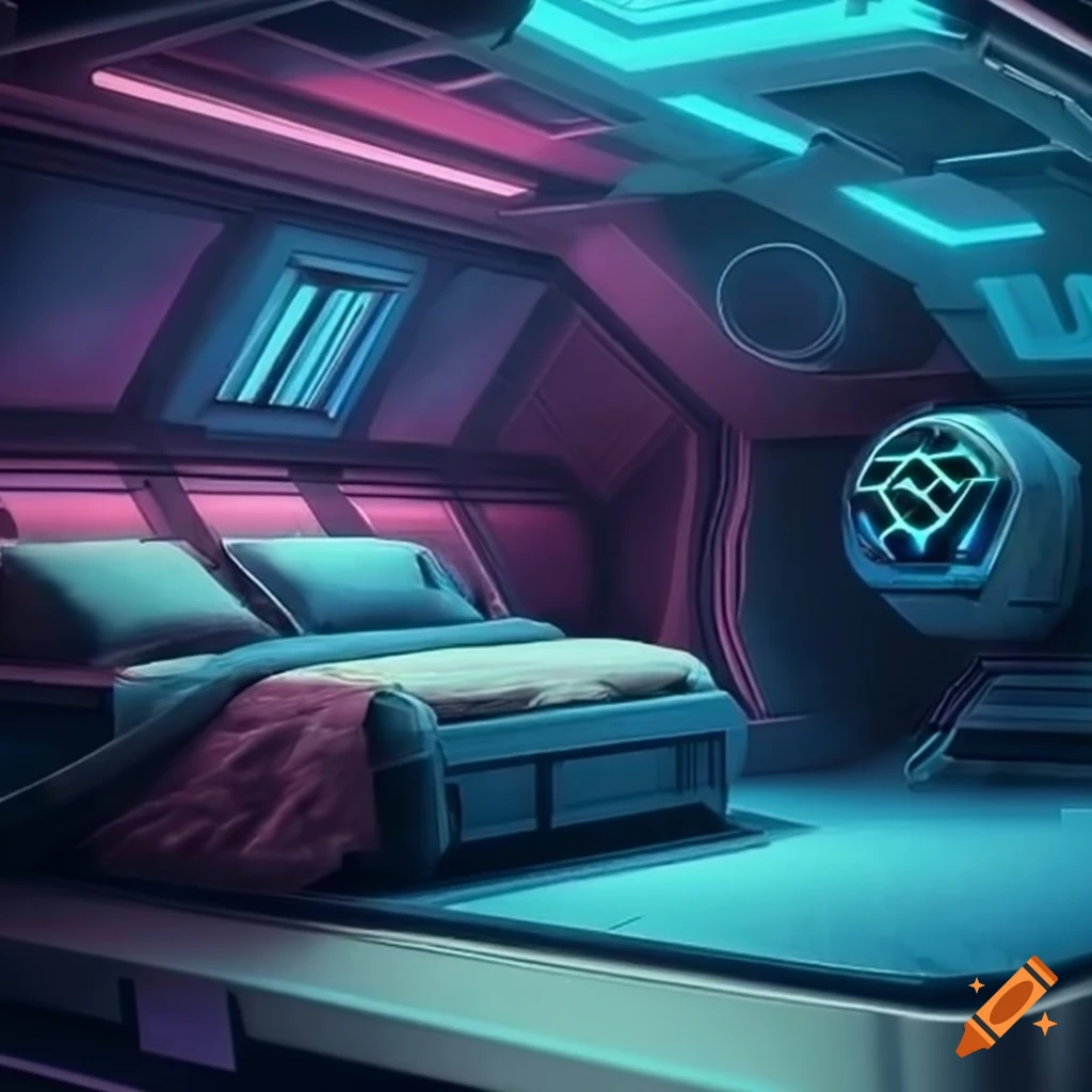 Sci-fi bedroom interior on Craiyon