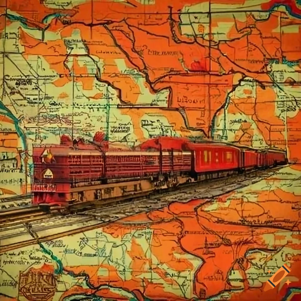 Old soviet train map on Craiyon