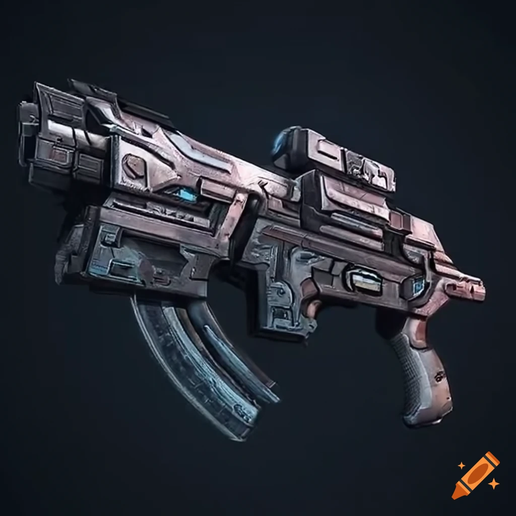 Sci-fi weapons system designed by gears of war engineers on Craiyon