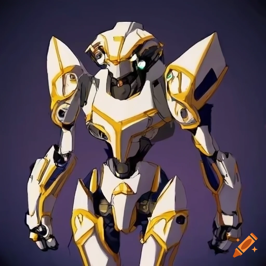 Light mech design inspired by code geass with a female touch on Craiyon