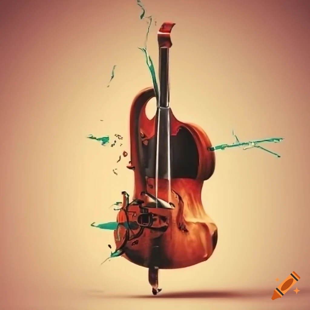 Broken or damaged musical instruments on Craiyon