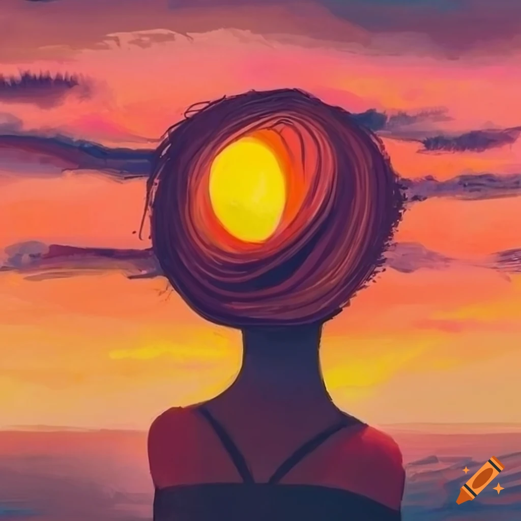 Sunset drawing on Craiyon