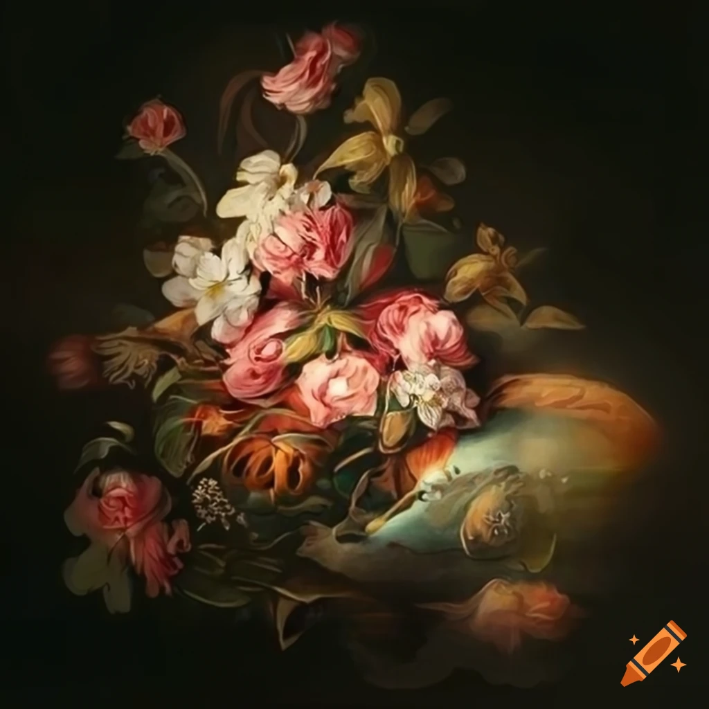 Victorian style painting of beautiful insects with flower filled ...