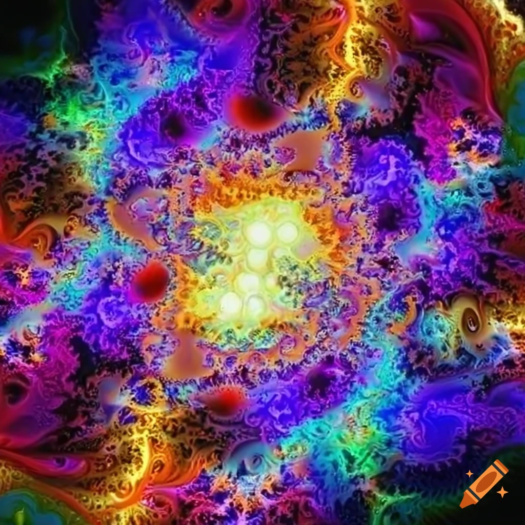 Rainbow supernova fractals on Craiyon