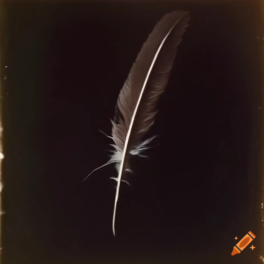 Vintage photo of writing feather on dark background on Craiyon