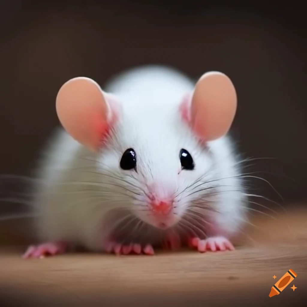 Cute white mouse on Craiyon