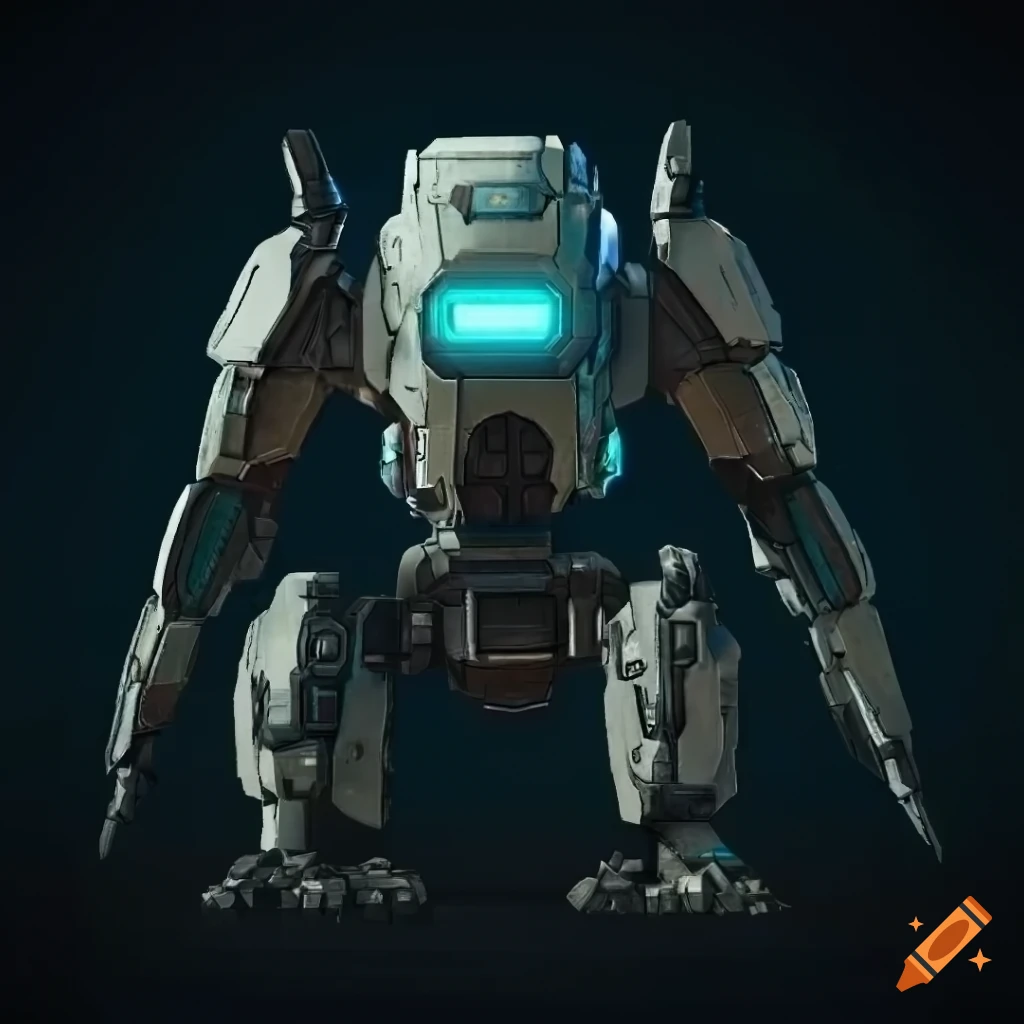 Light mech styled in lost planet with a female design on Craiyon