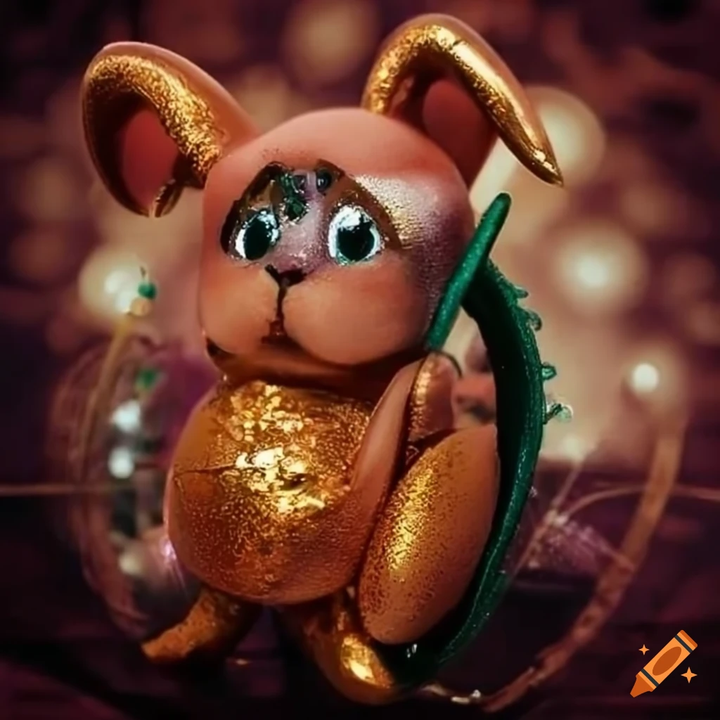 Rabbit with money eating wonka fun dip stick bling surrounded by ...