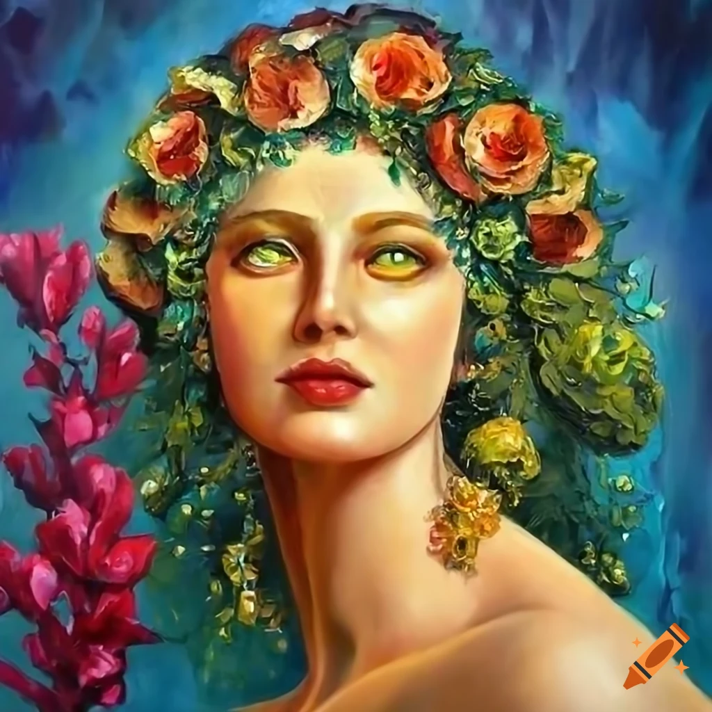 Stunning oil painting of the goddess demeter in 4k resolution on Craiyon