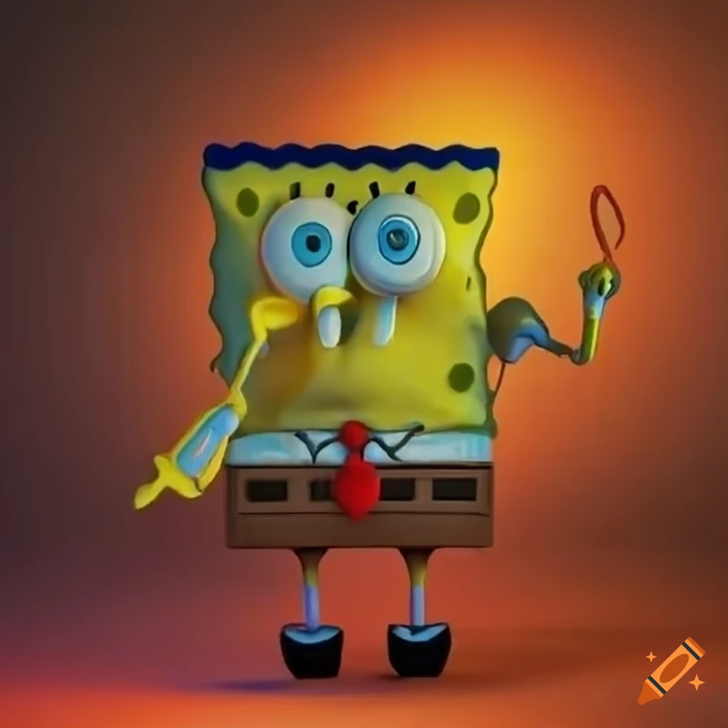 Gangster spongebob 3d render on Craiyon