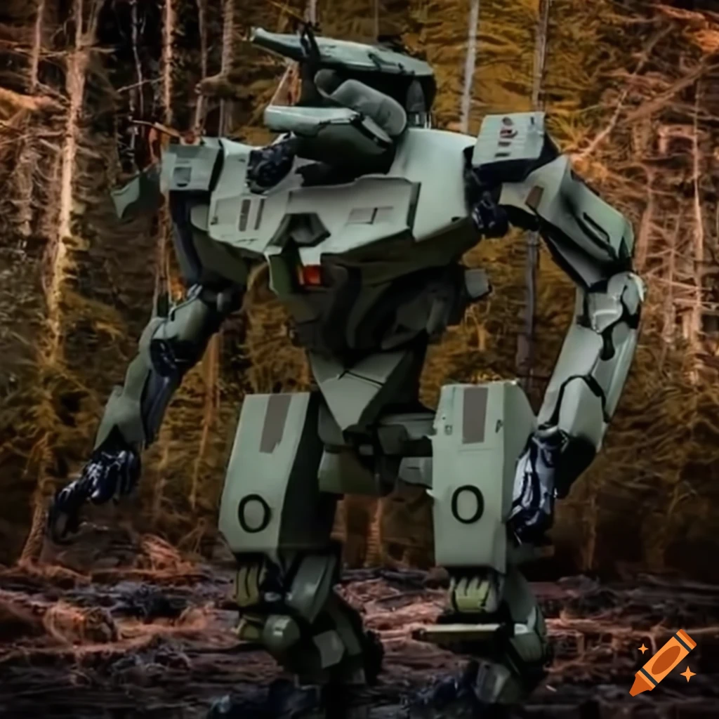 Mech robot unit battling tank army in alaskan landscape on Craiyon