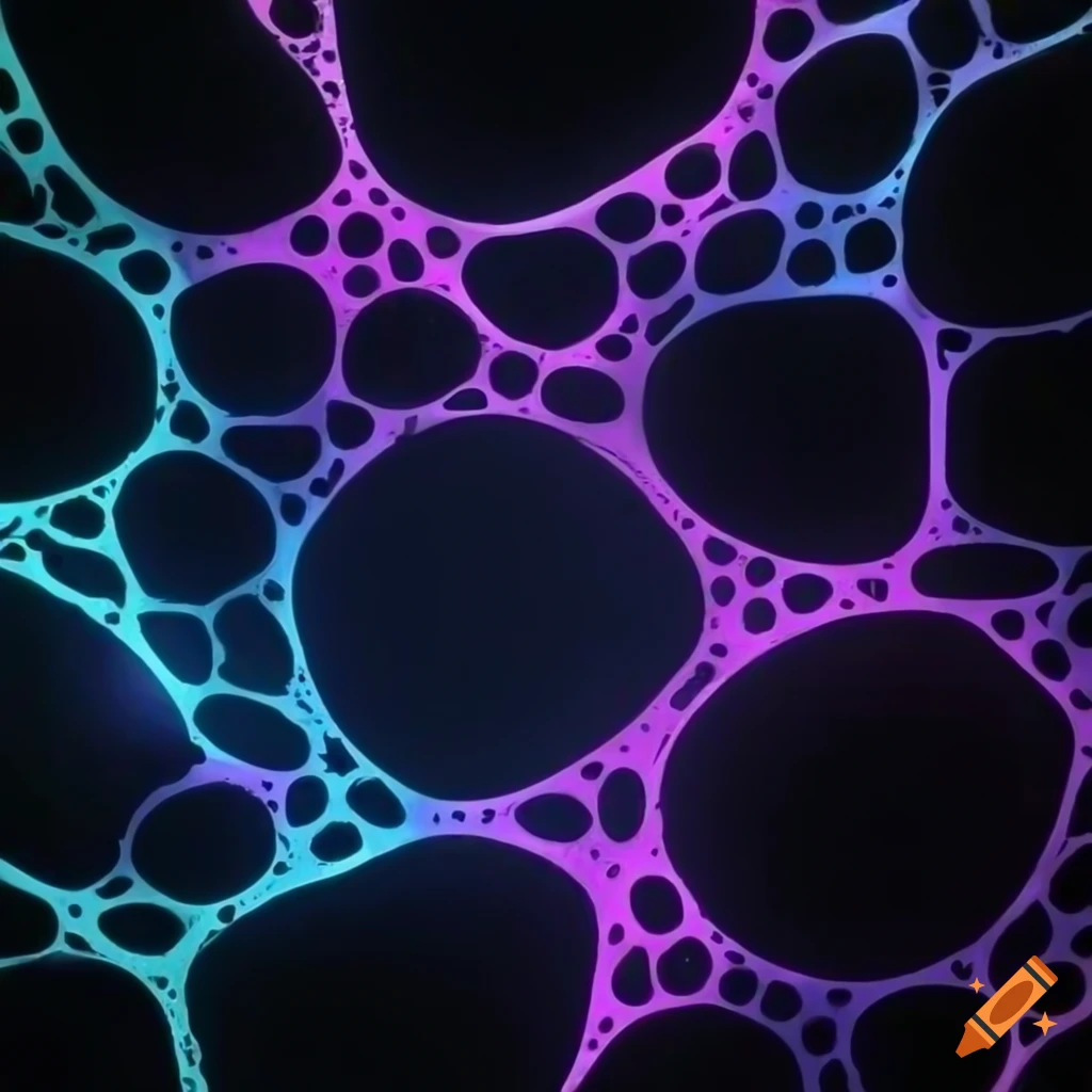 Abstract glowing art made of dots and blobs on Craiyon