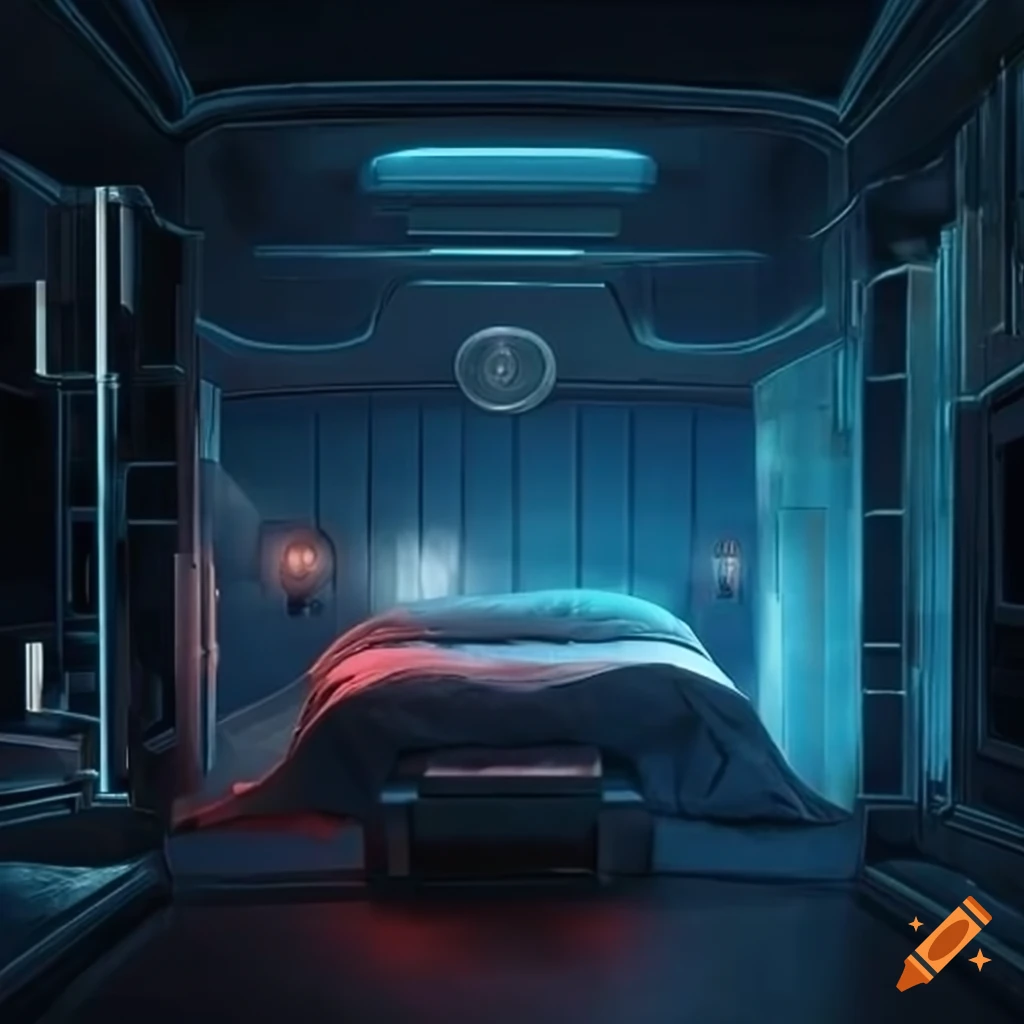 Sci-fi bedroom interior design concept on Craiyon