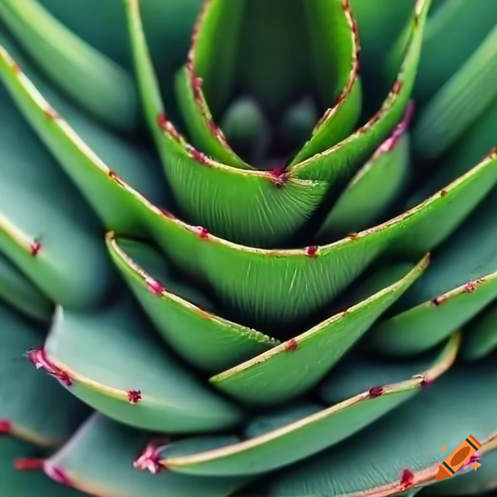 Macro image of a detailed maguey plant on Craiyon
