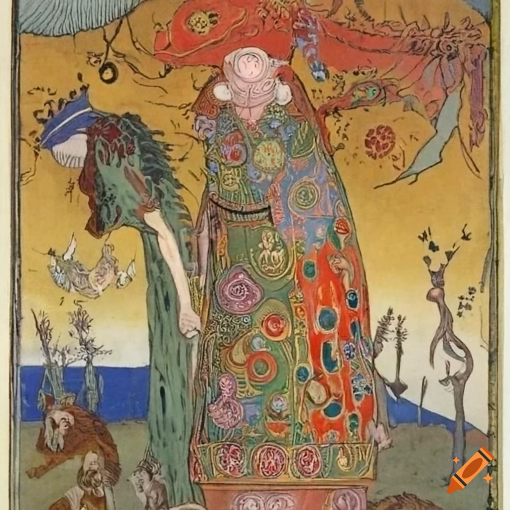 Ecclesiastical baroque theater with baba yaga tarot card by ivan ...