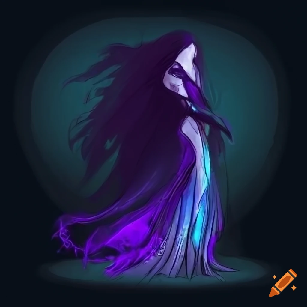 Concept art of the Shadow Sorceress wielding the Shadow Parasite and ...