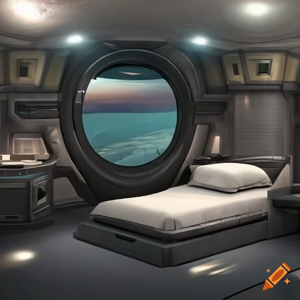 Sci-fi themed bedroom interior on Craiyon