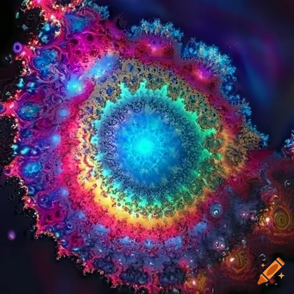 Rainbow supernova fractals on Craiyon