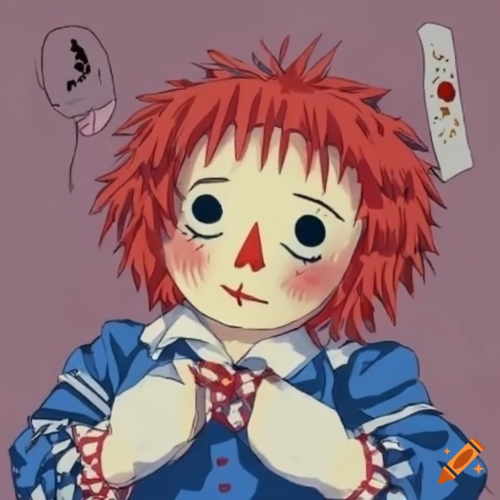 Raggedy andy anime cute character on Craiyon