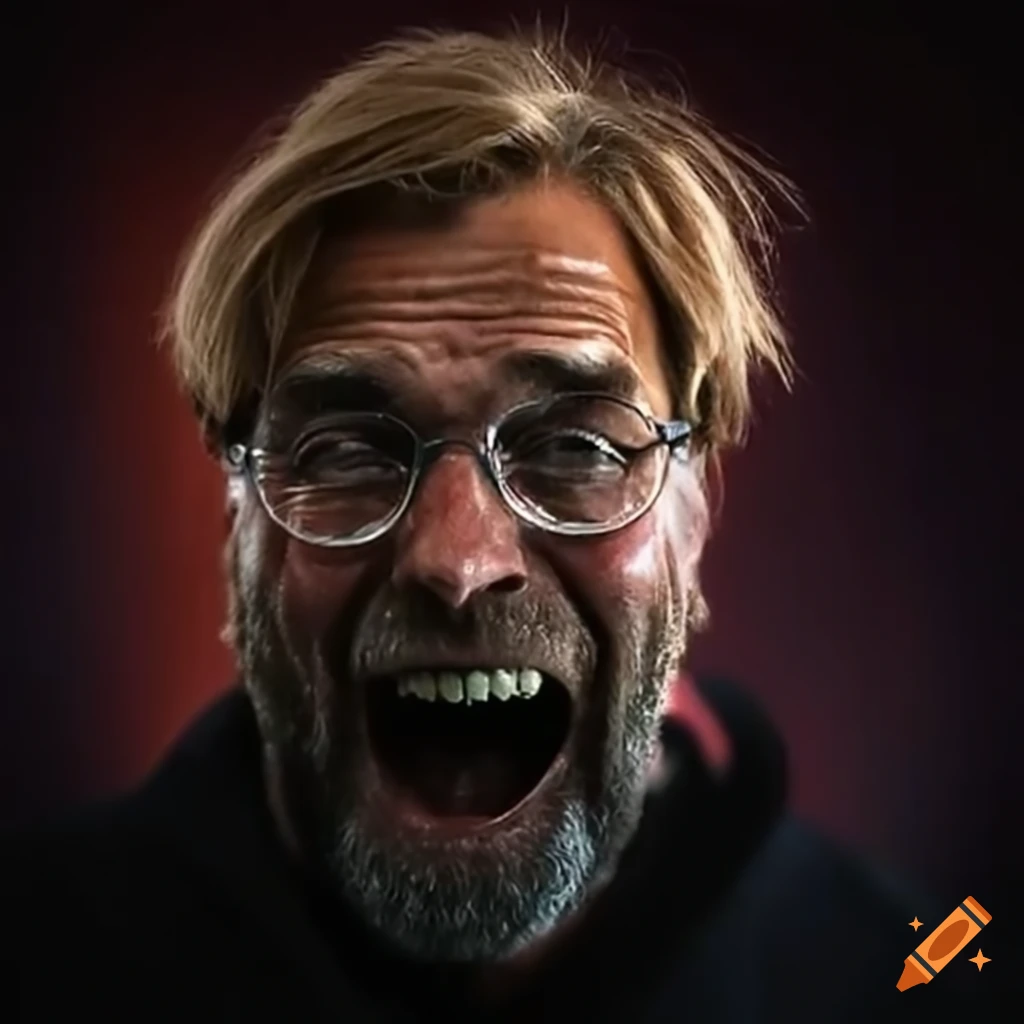 Jurgen klopp sitting on the toilet and looking upset on Craiyon
