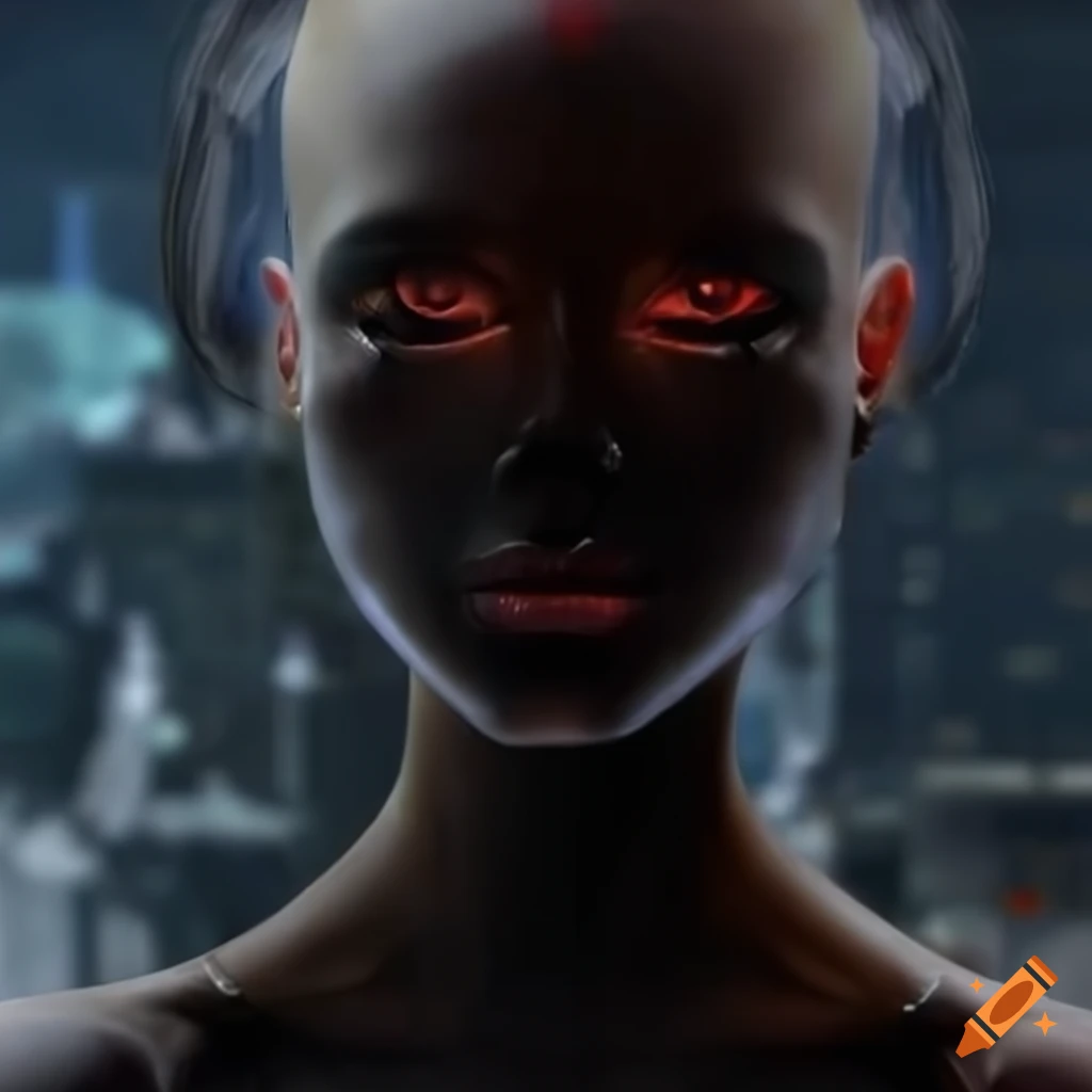Closeup of hyper realistic and detailed futuristic cityscape in biopunk ...