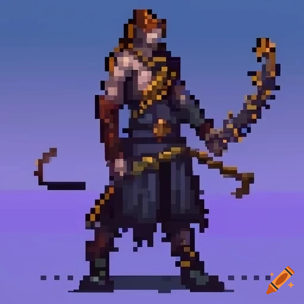 2d pixel art fantasy character on Craiyon