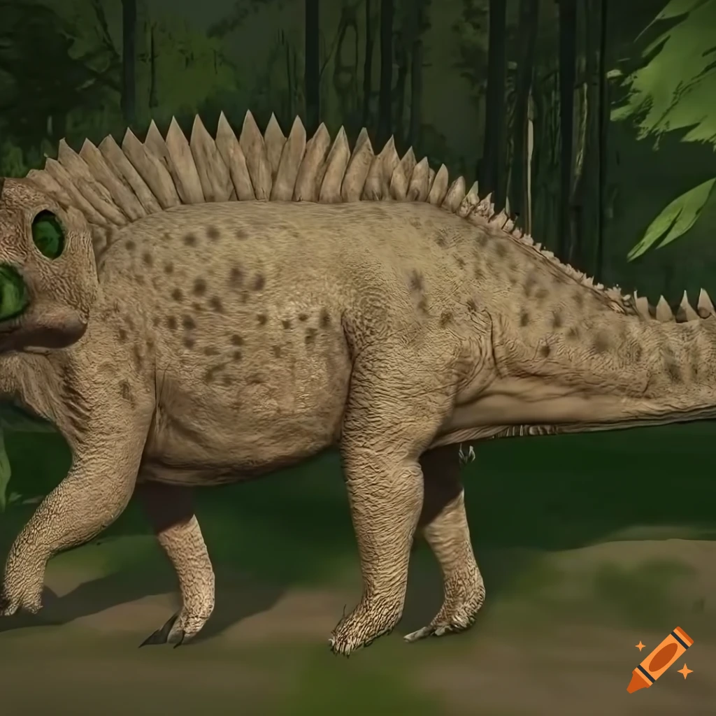 Hefty hadrosaurus dinosaur with wild boar piglet color pattern in ...