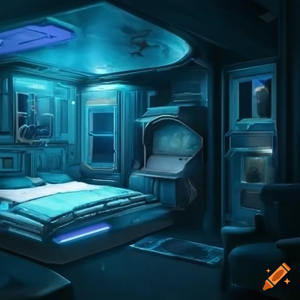 Sci-fi bedroom interior on Craiyon
