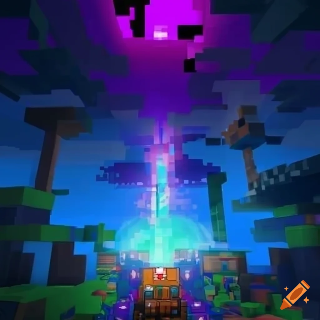 Game theme pinball minecraft background on Craiyon