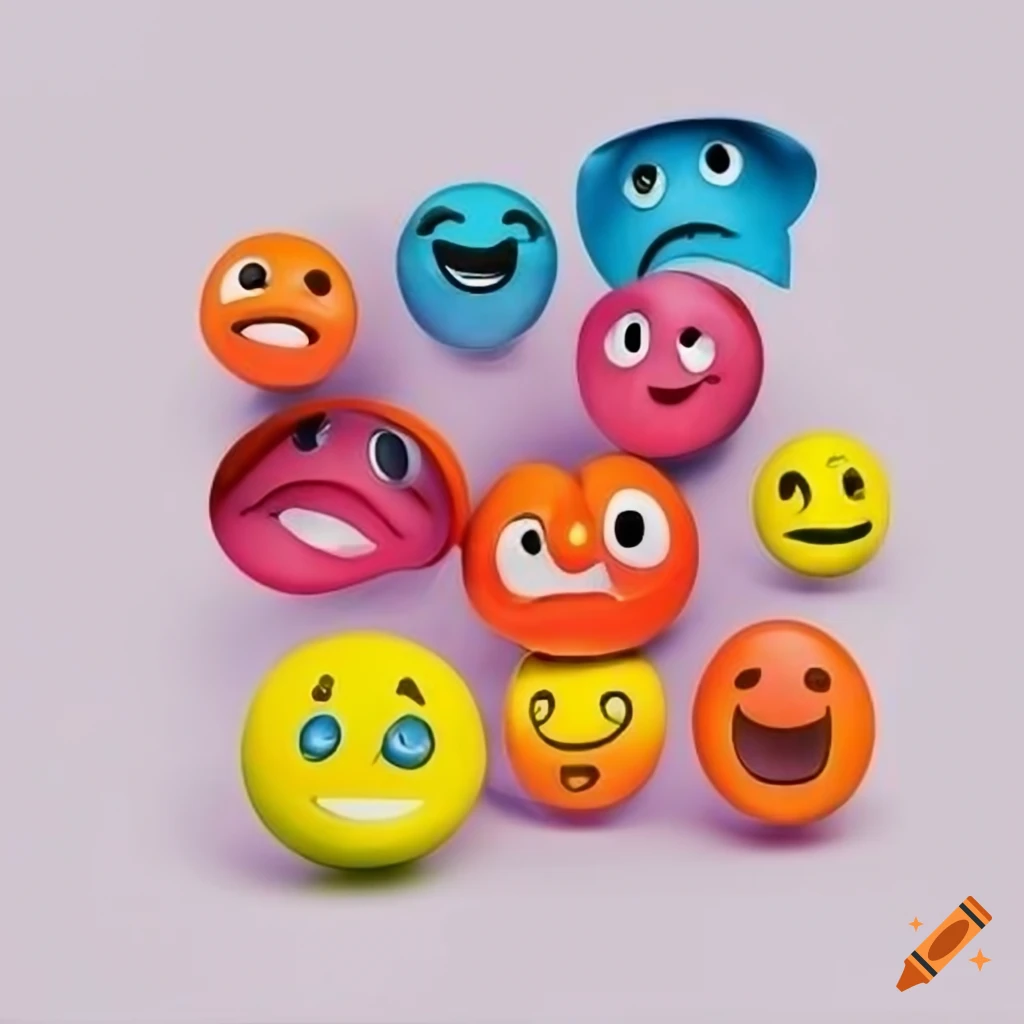 Visual representation of positive and negative emotions on a white ...