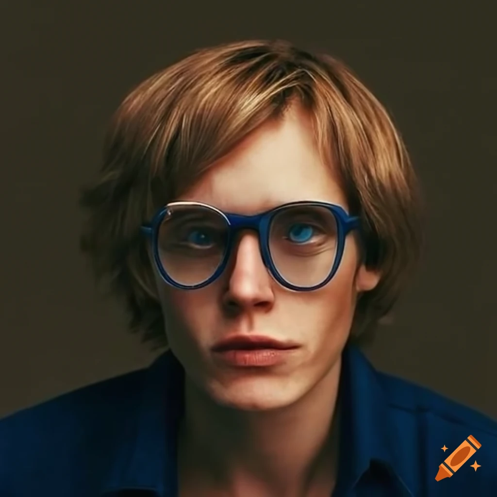 Beck hansen in blue plaid shirt and glasses on Craiyon