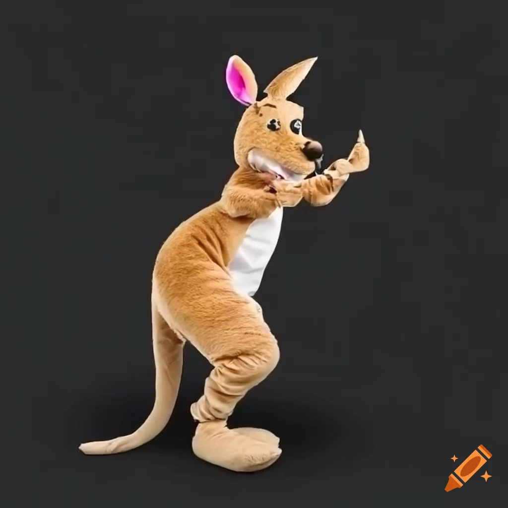 Male teacher in kangaroo mascot costume in school classroom on Craiyon