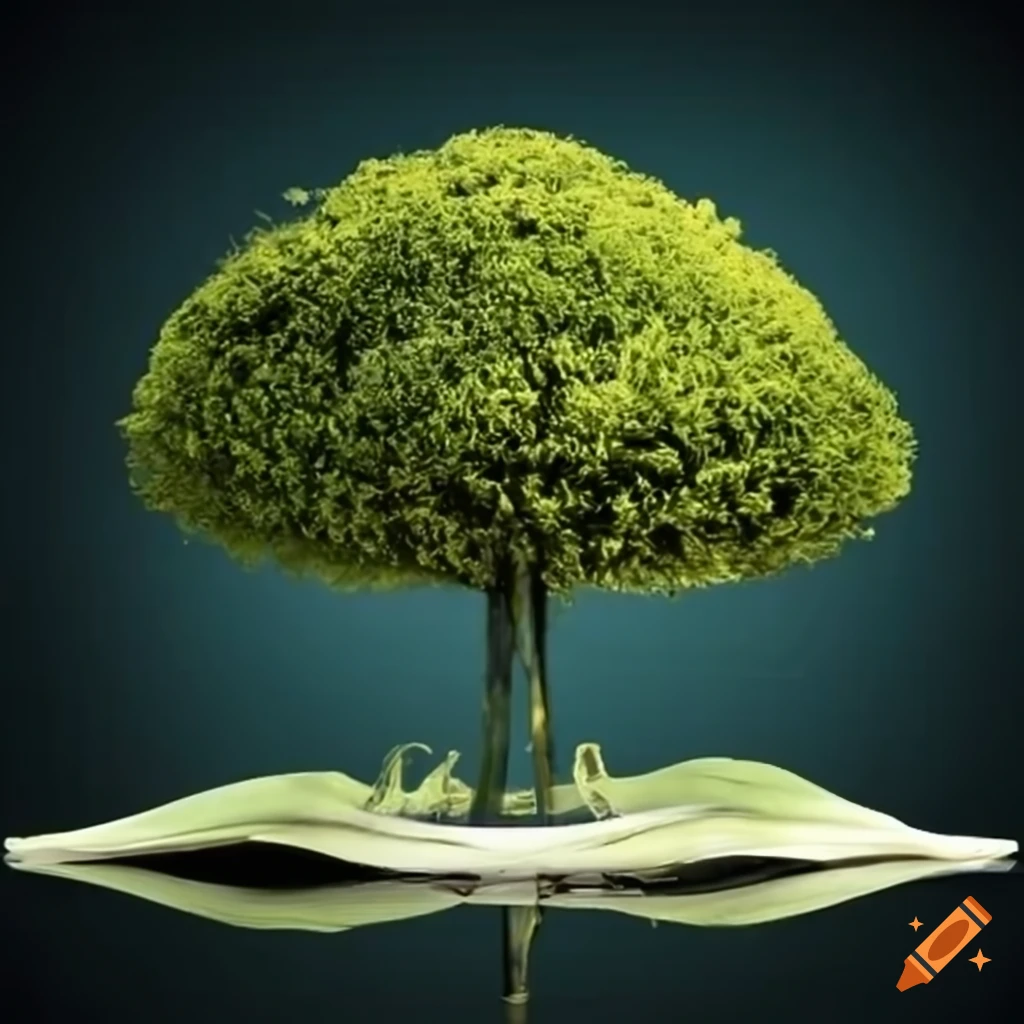 Pen transforming into a tree on Craiyon