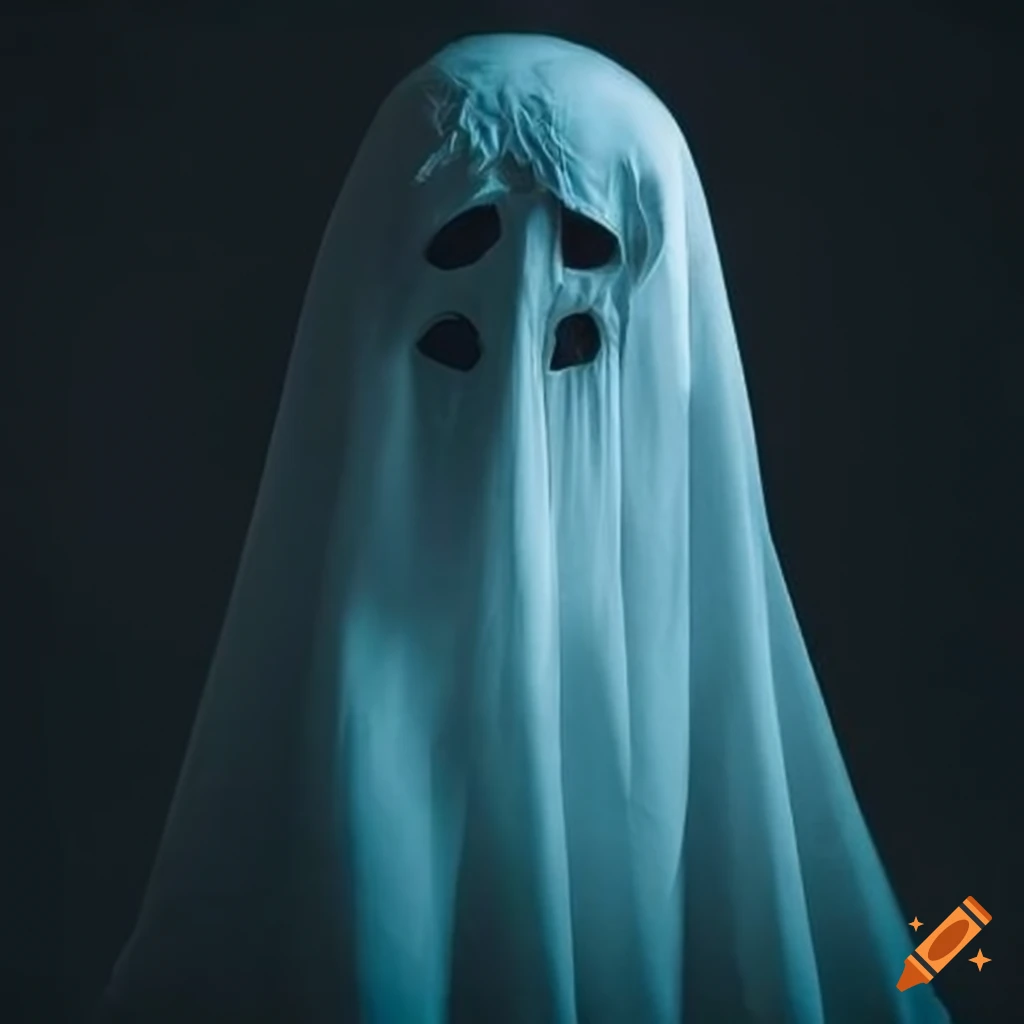 Spooky bedsheet ghost costume on a leopard for Halloween on Craiyon