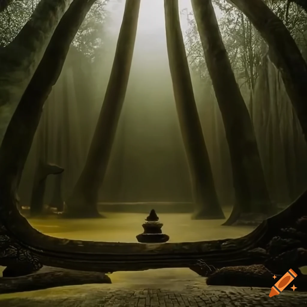 Traditional landscape depicting the harmony of nature and zen buddhism ...