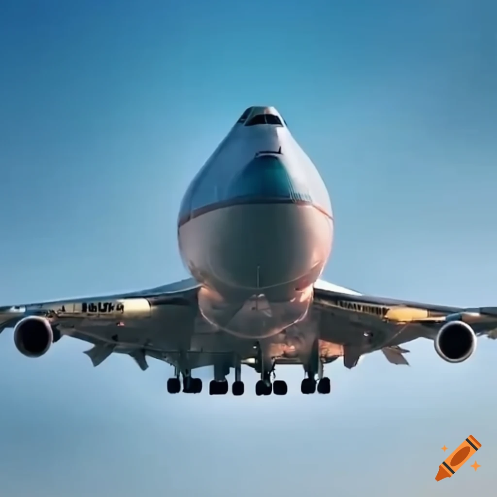 Boeing 747 landing at airport on Craiyon