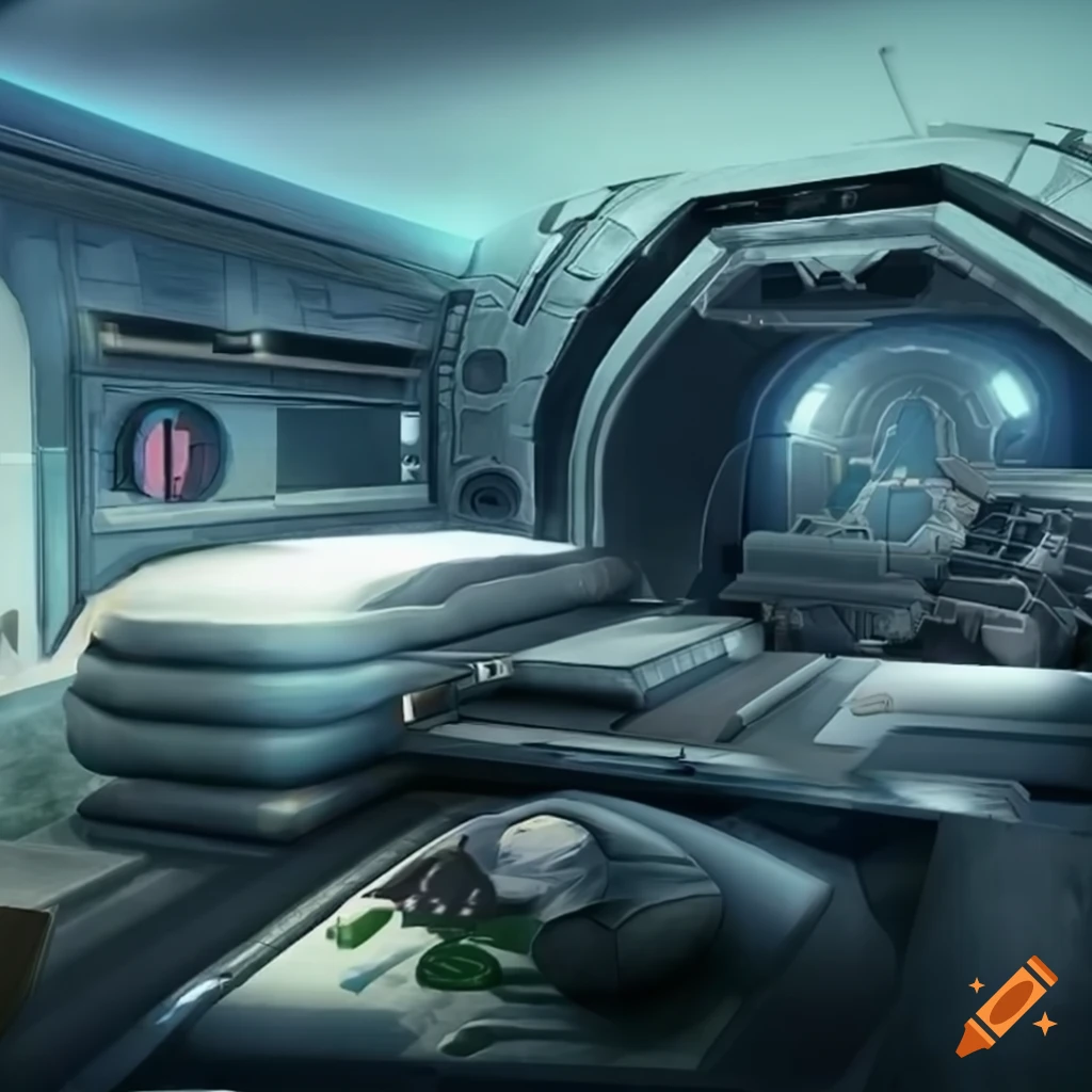 Sci-fi bedroom interior on Craiyon