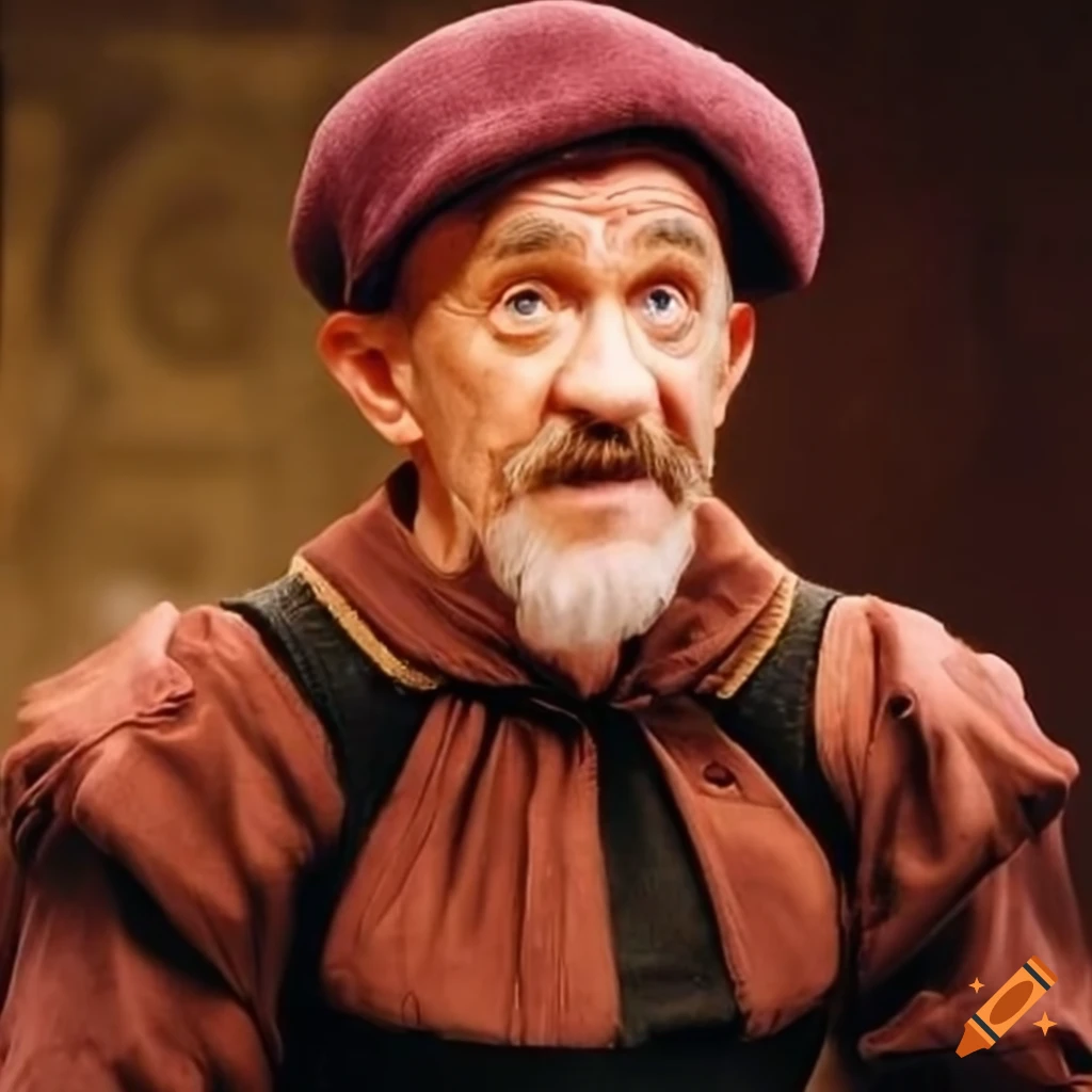 Barry chuckle elliot dressed as a tudor innkeeper in a shakespearean ...