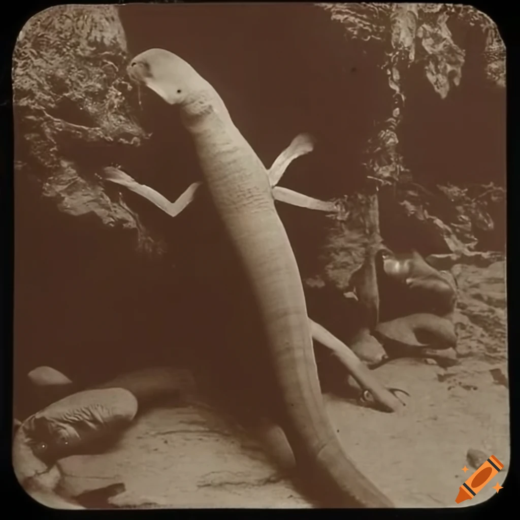 1930 photo of a diver spotting a mysterious prehistoric creature in ...
