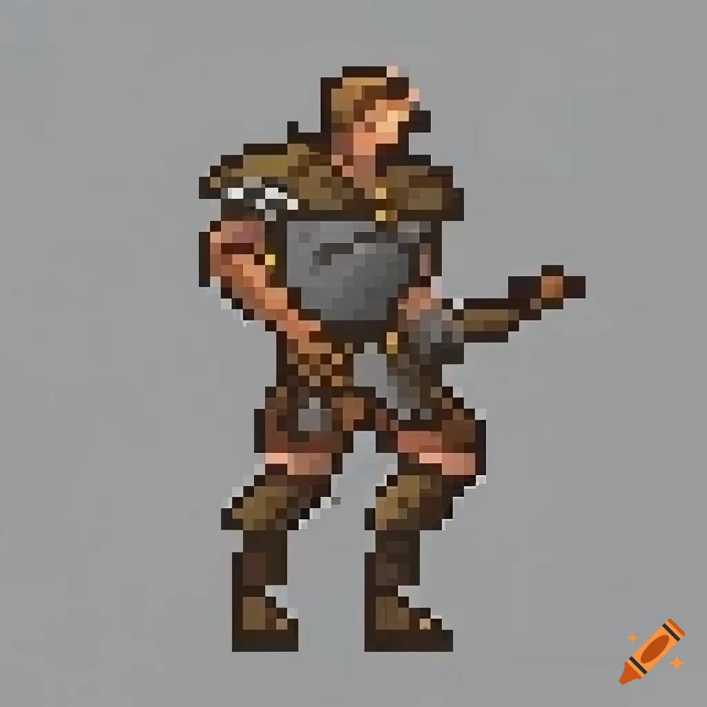Side view 16-bit fantasy rpg character sprite on Craiyon