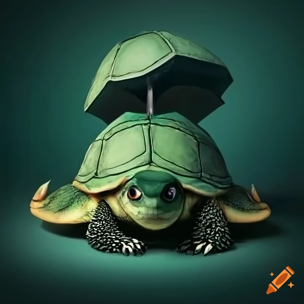 Quirky tim burton-style big turtle artwork on Craiyon