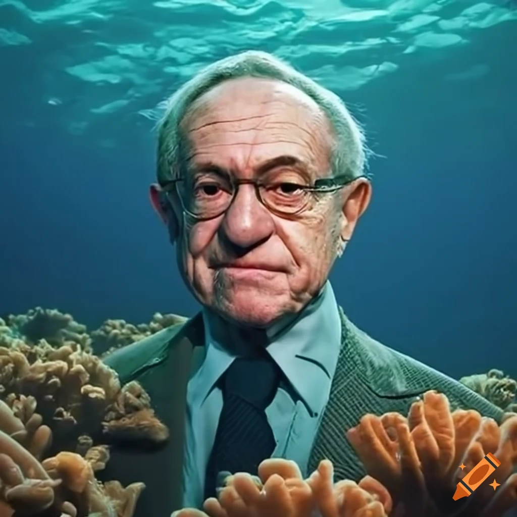Man standing on the ocean floor on Craiyon