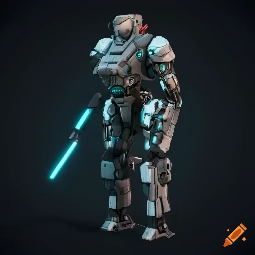 Light mech styled in lost planet with a female design on Craiyon