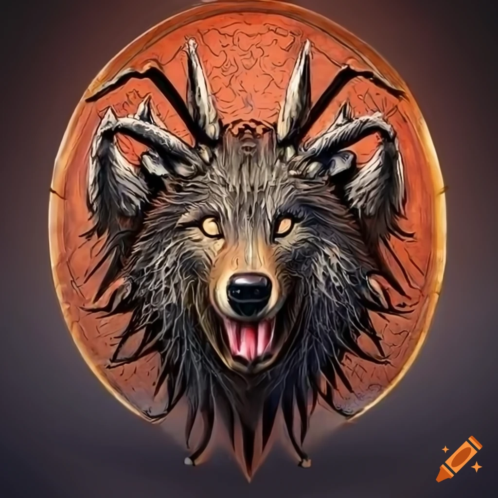 Wolf spider shield crest on Craiyon